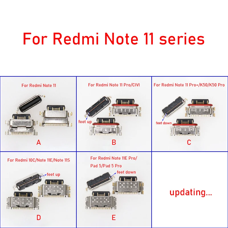 10pcs-USB-Charging-Port-For-Xiaomi-Civi-Redmi-K50-10C-Note-11-E-Pro-11S ...
