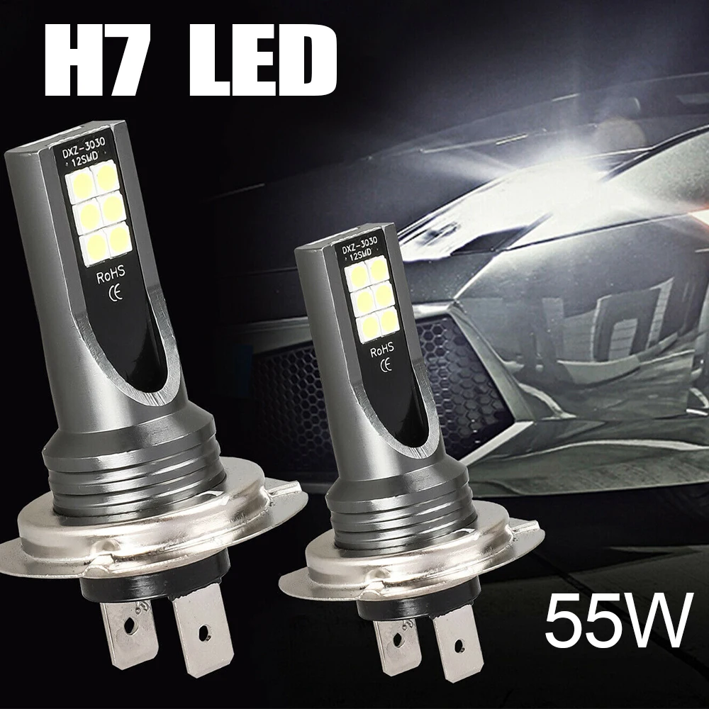 2PCS-H7-Led-Lamp-Car-Accessories-Auto-Fog-Light-H7-Bulbs-Led-Canbus ...