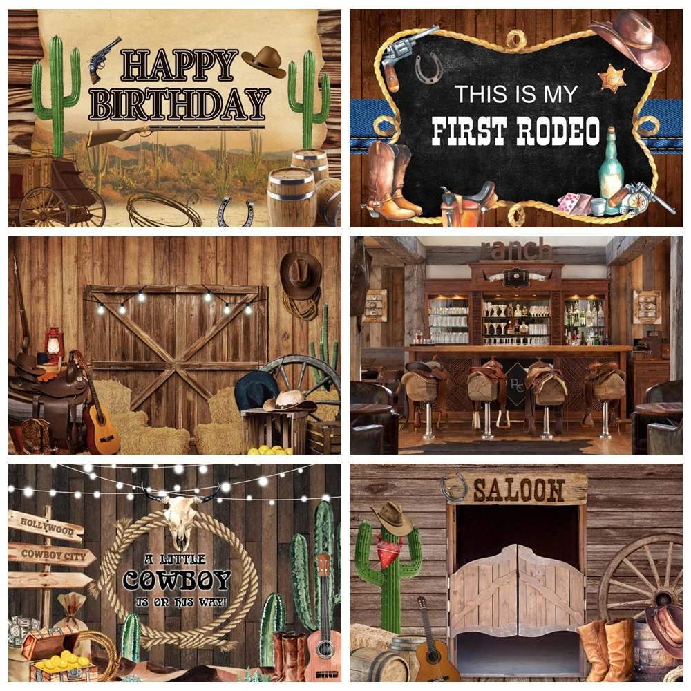 Wild-West-Cowboy-Backdrop-Western-Rustic-Wooden-House-Barn-Saloon ...