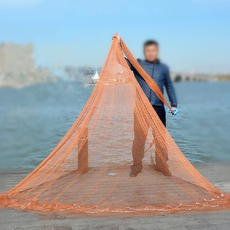 Finefish Gillnet 미국 스타일 캐스트 네트워크 싱커 포함 및 싱커 미포함, 사냥 핸드 스로우 캐치 낚시 그물, 소형 ...