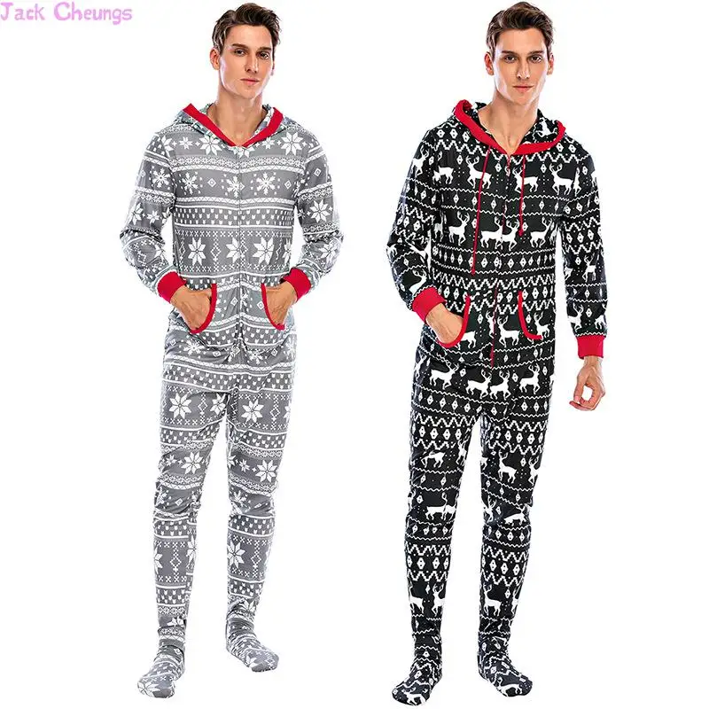 Christmas Pajamas Polyester Cotton Long Sleeve One Piece Winter ...