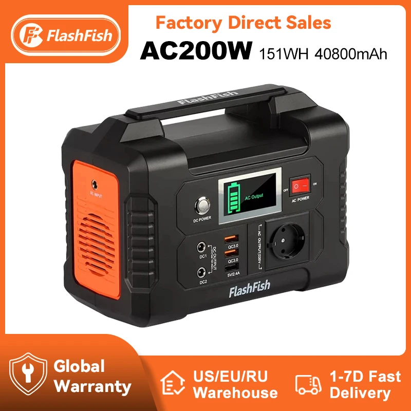 Solar Generator Portable Power Station | Flashfish 200w Portable Power ...
