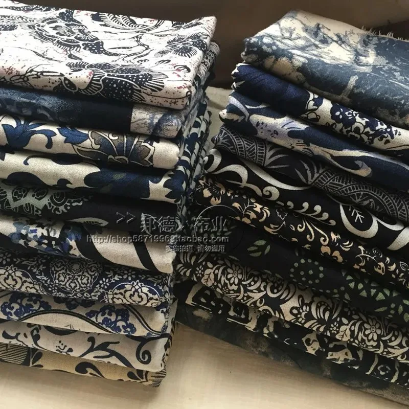 Chinese Style Cotton Linen Fabric Printed Phoenix By The Meter for ...