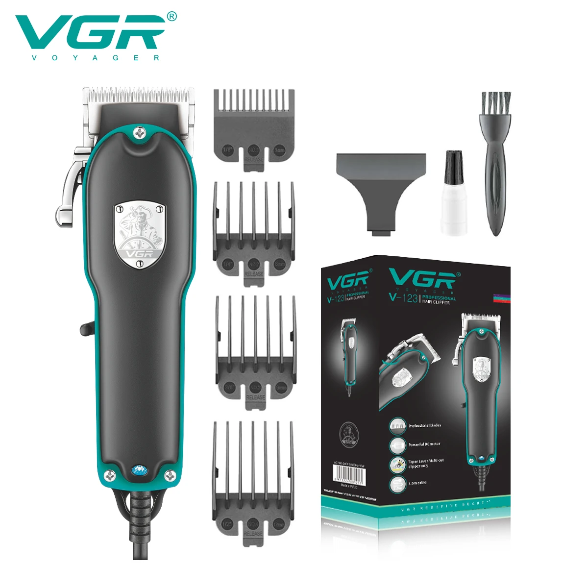 VGR Máquina de cortar cabelo Ajustável Aparador de cabelo Elétrico Máquina de corte de cabelo ...