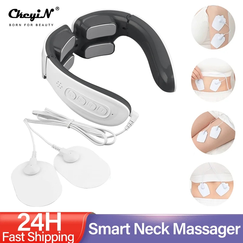 Smart Electric Neck and Shoulder Back Pulse Massager TENS Cervical ...
