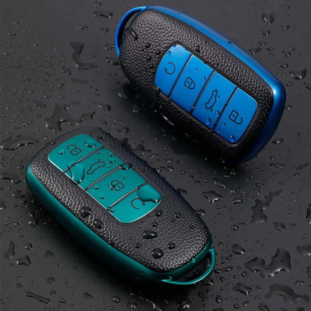 1Pc-Car-Soft-TPU-Leather-Smart-Key-Case-Cover-Shell-Bag-Keychain ...