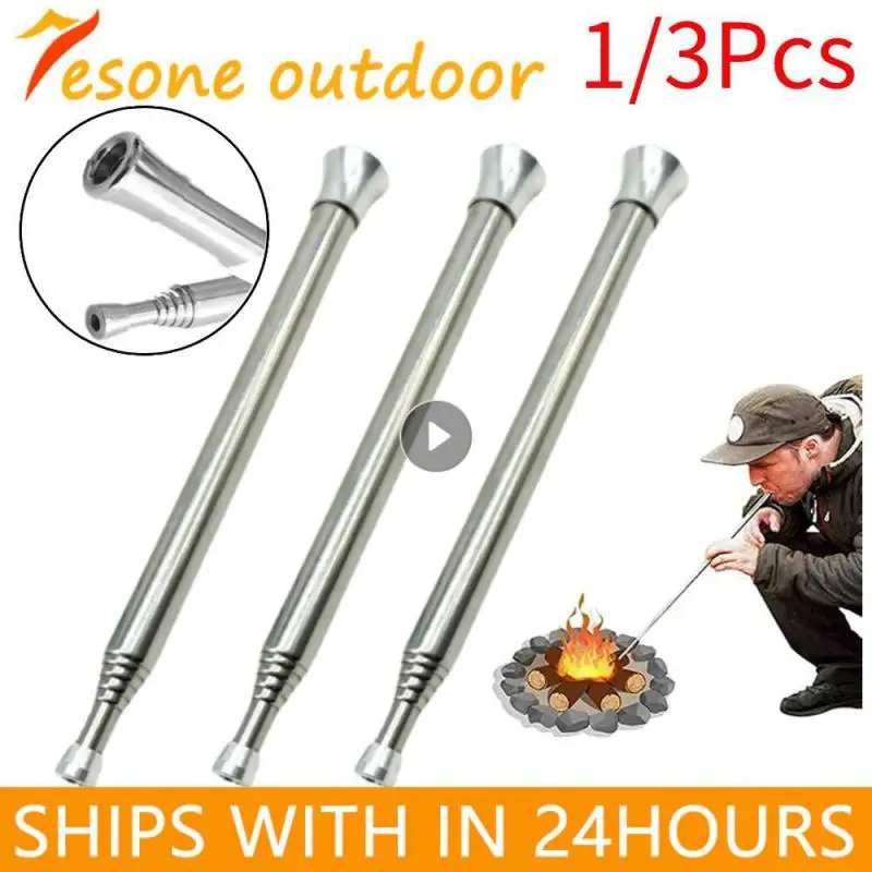 1-3Pcs-Fire-Blow-Pipe-Telescopic-Camping-Blow-Fire-Tube-Blower ...