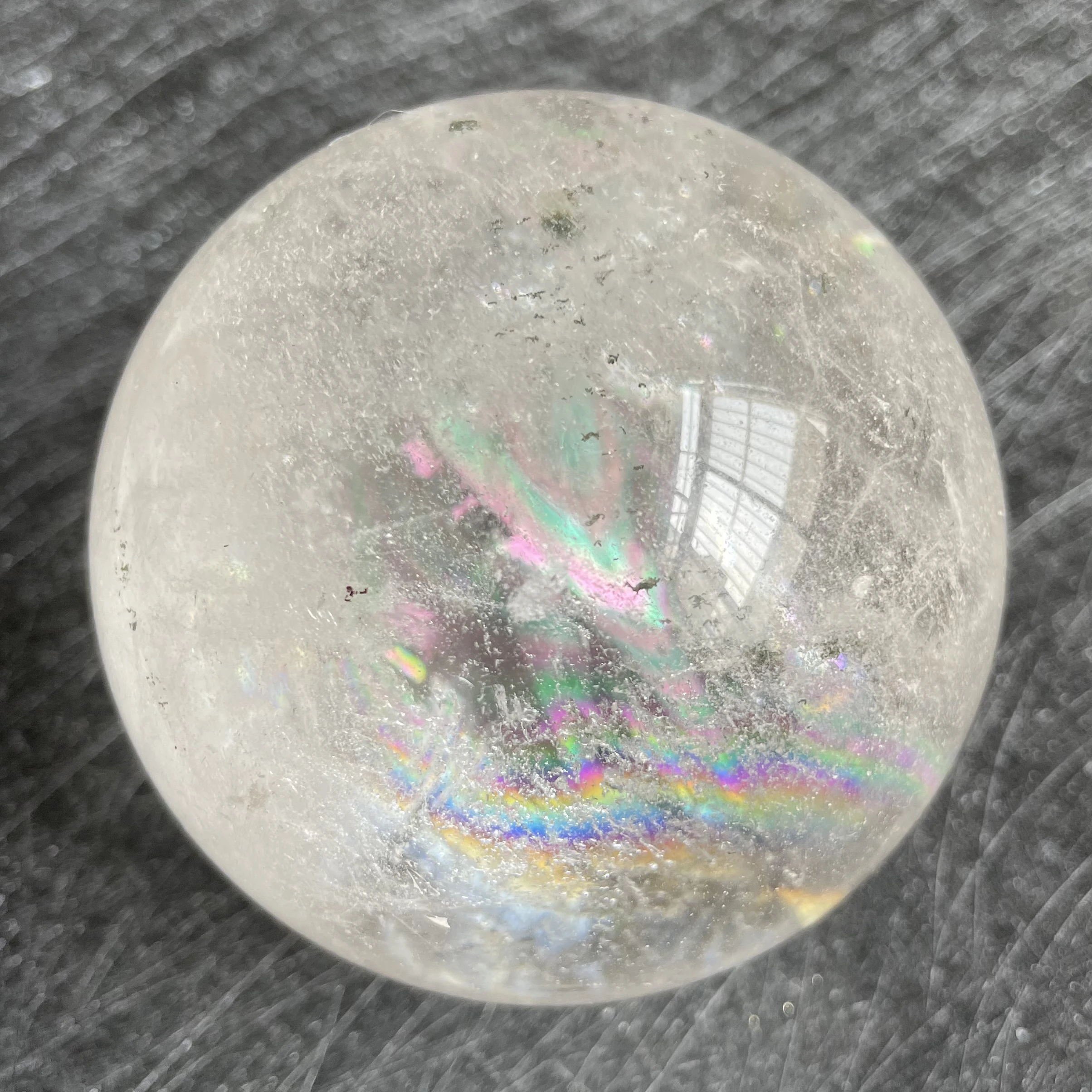 568g-Natural-Stone-Clear-Quartz-Crystal-Ball-Rainbow-Sphere-Polished ...