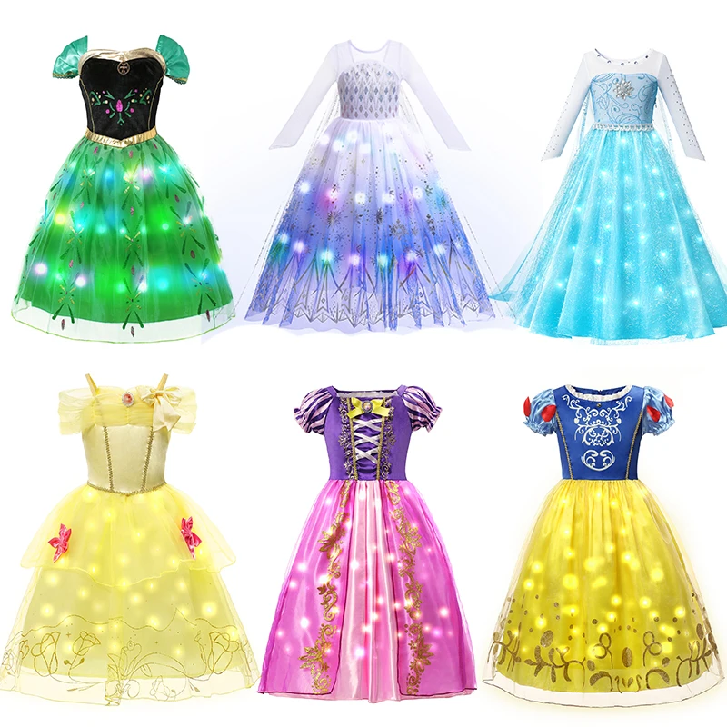Frozen-Princess-Elsa-LED-Light-Up-Dress-for-Girls-Kids-Cosplay-Party ...