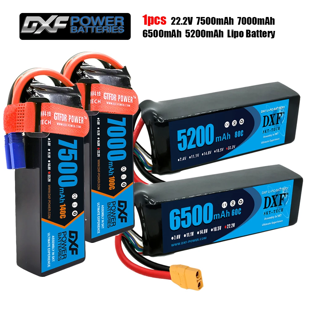 DXF-Graphene-Battery-6S-Lipo-22-2V-7500mAh-7000mAh-6500mAh-5200mAh-XT90 ...