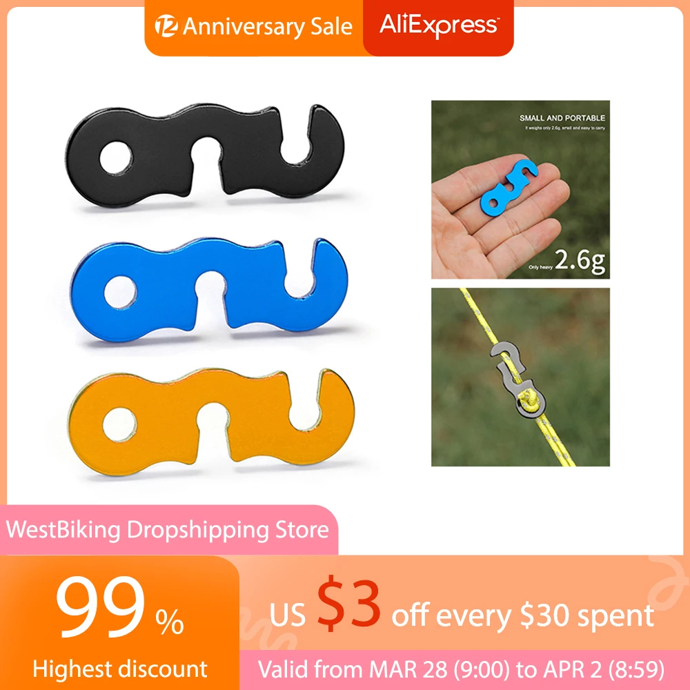 10pcs Adjustable Camping Tent Cord Rope Buckle S Type Tensioners ...