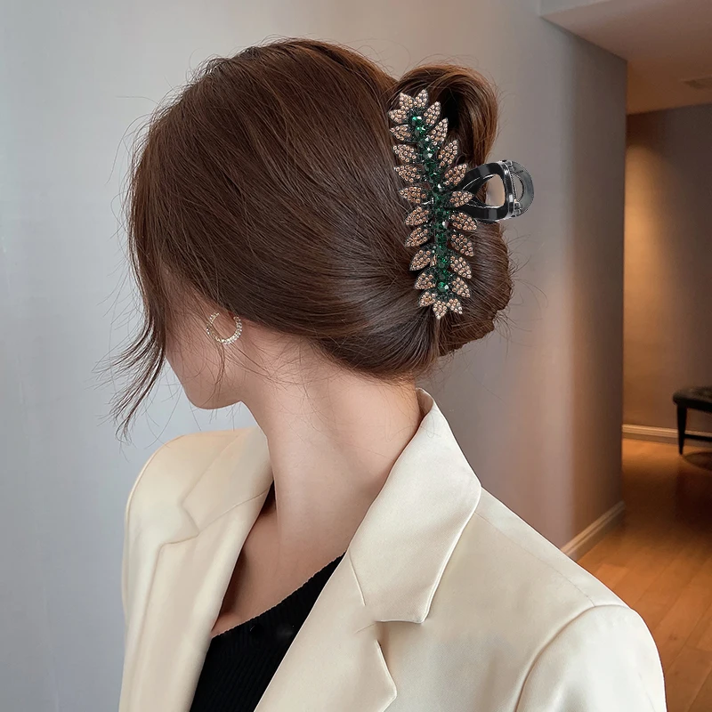 Vrouwen Luxe Rhinestone Haar Claws Krab Haarspelden Dames Grote Maat ...