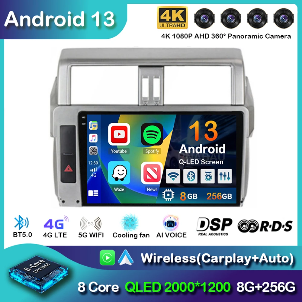 Android-13-Carplay-For-Toyota-Land-Cruiser-Prado-150-2013-2017-Car ...