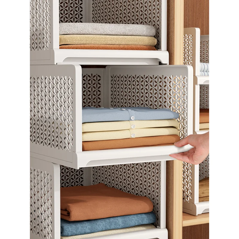 Pull-out type Closet Storage Shelf Wardrobe Organizer Layered ...