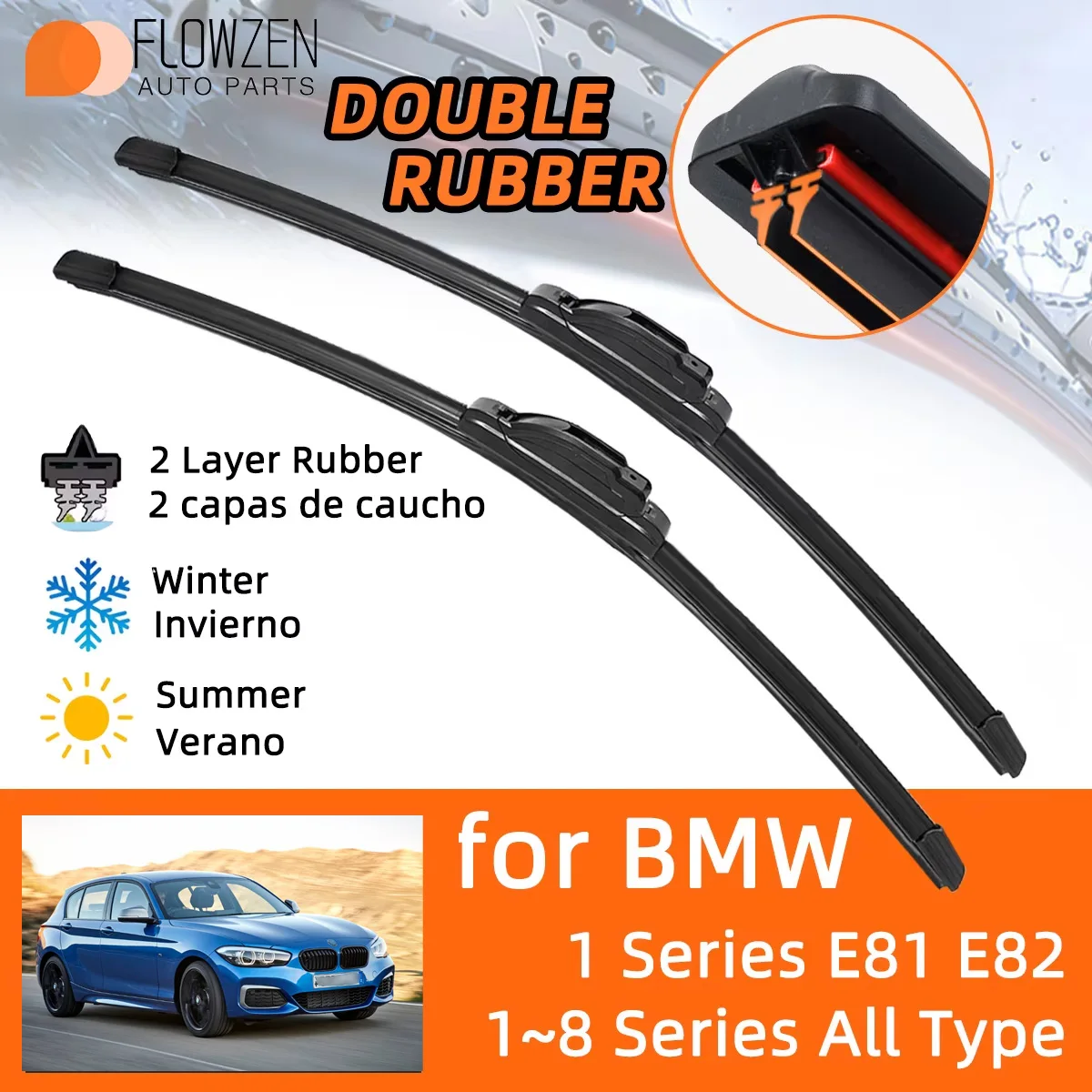 Car Wiper Blades for BMW 1 2 3 4 5 6 7 Series E81 F20 F22 F45 E36 E90 ...