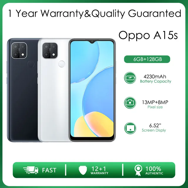 Original Unlocked Oppo A15s Dual Sim 6GB RAM+128GB Octa-core 13MP 6.52 ...