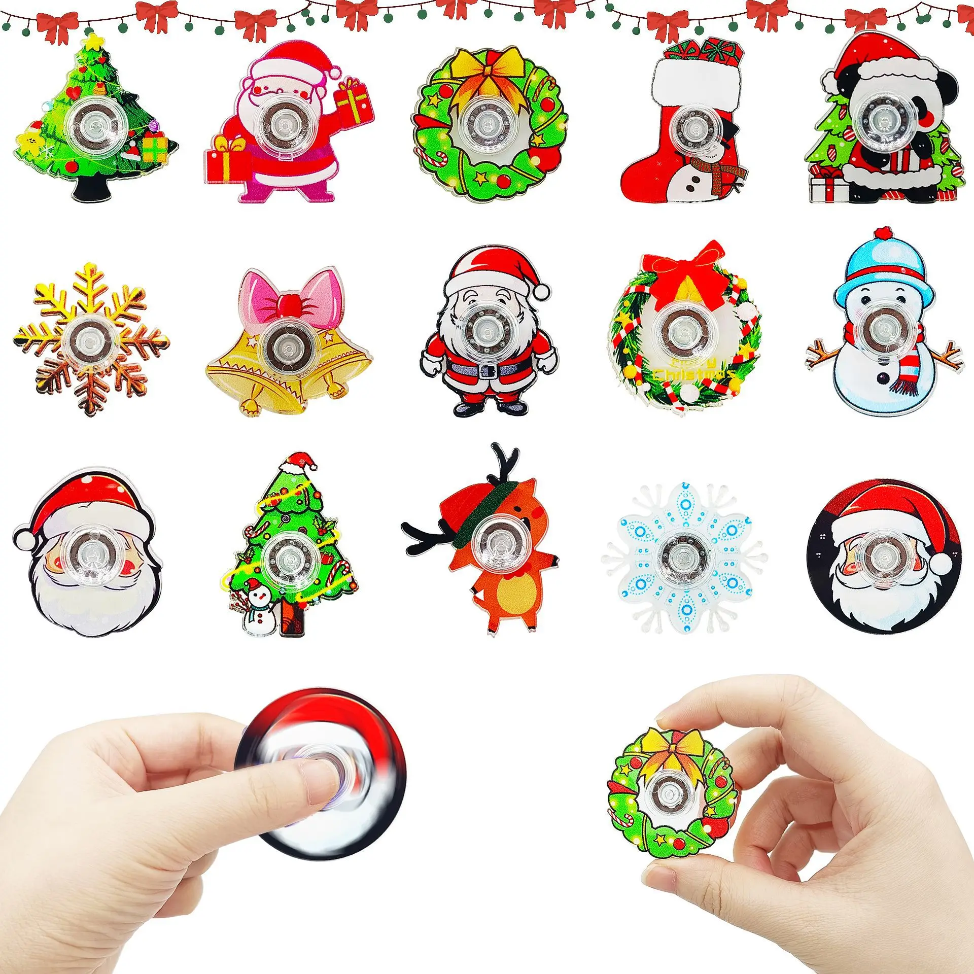 Christmas 10PCS Fingertip Gyro Toy Santa Claus Christmas Tree Creative ...