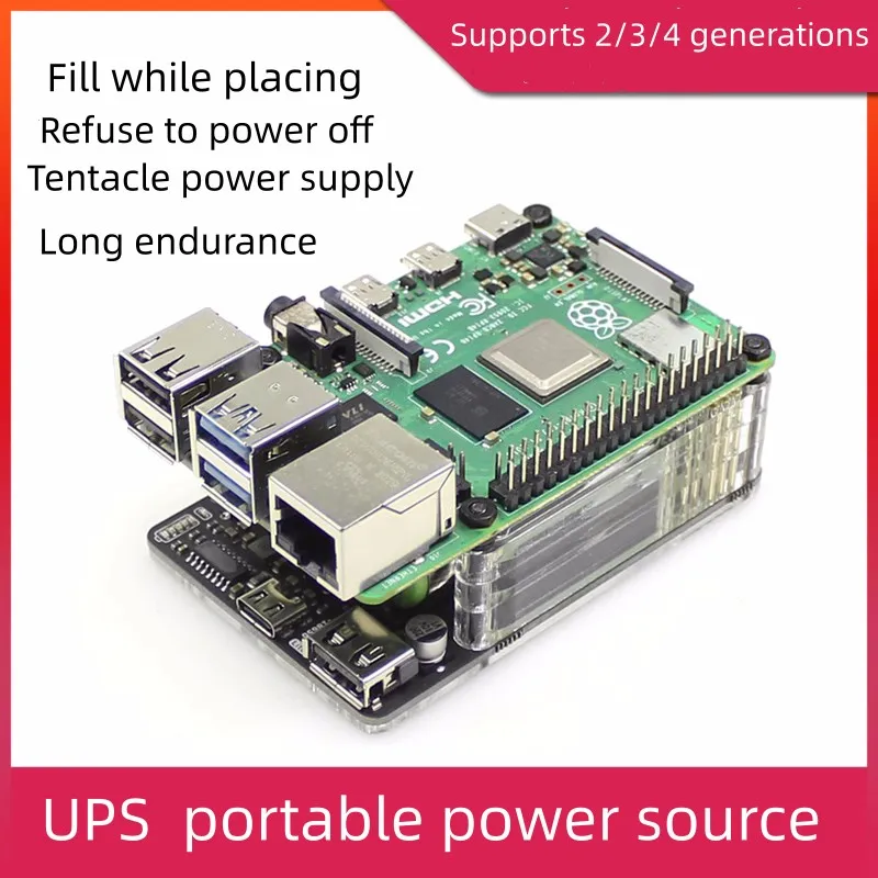 Suitable-for-Raspberry-Pi-4th-generation-B-UPS-power-expansion-board ...