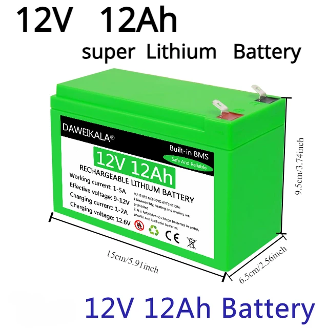 12V-12Ah-18650-Battery-Pack-18650-lithium-battery-recharable-Solar ...
