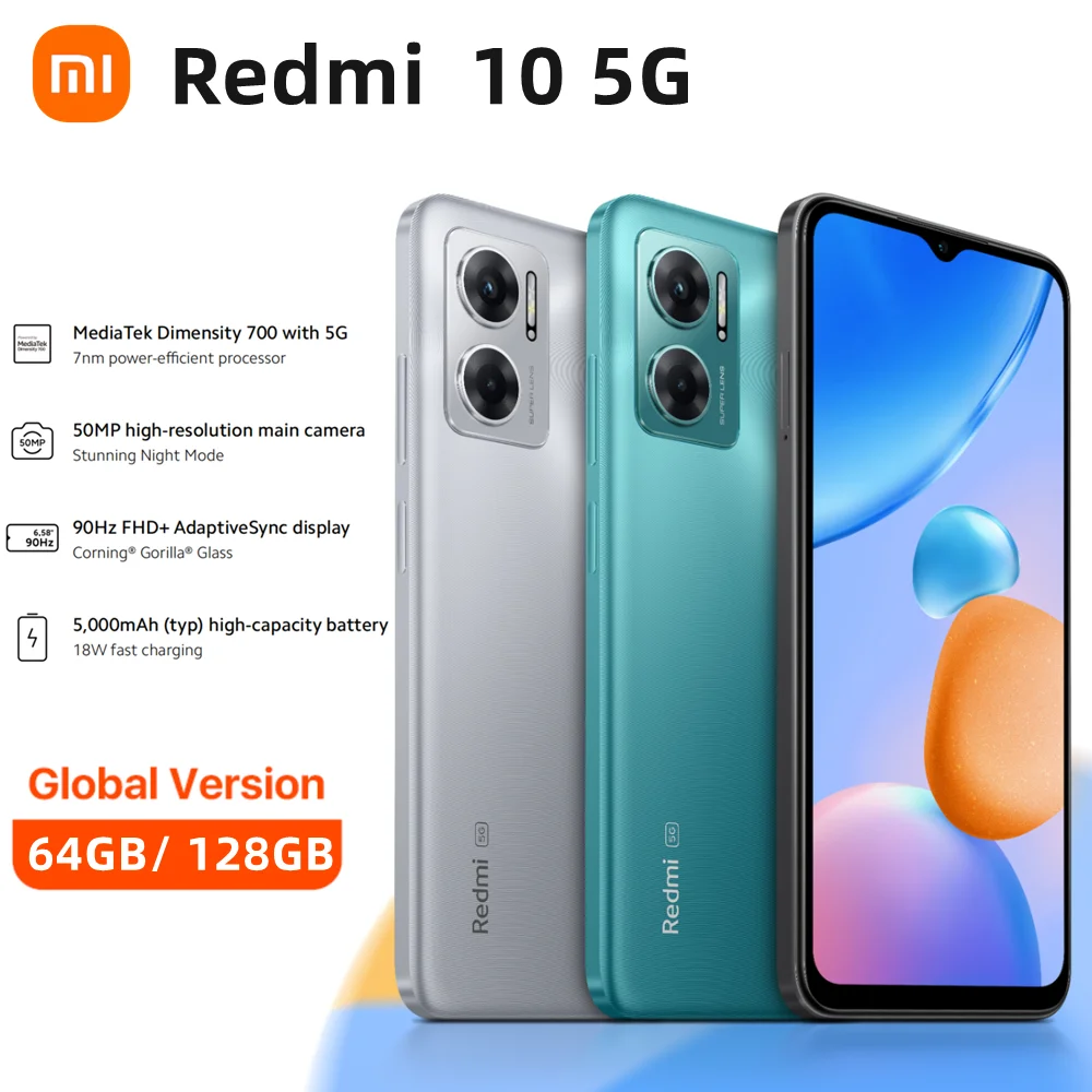 Xiaomi-Redmi-10-Vers-o-Global-5G-64GB-128GB-MediaTek-Dimensidade-700 ...