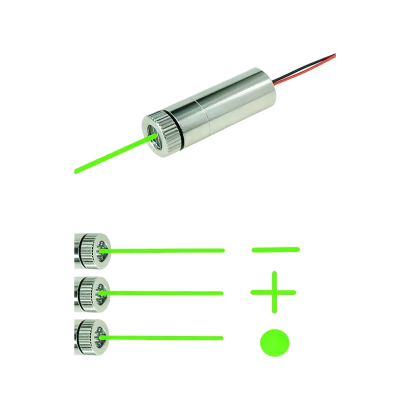 520nm-5mW-Green-Point-Line-Cross-Laser-Module-Head-Glass-Lens-Focusable ...