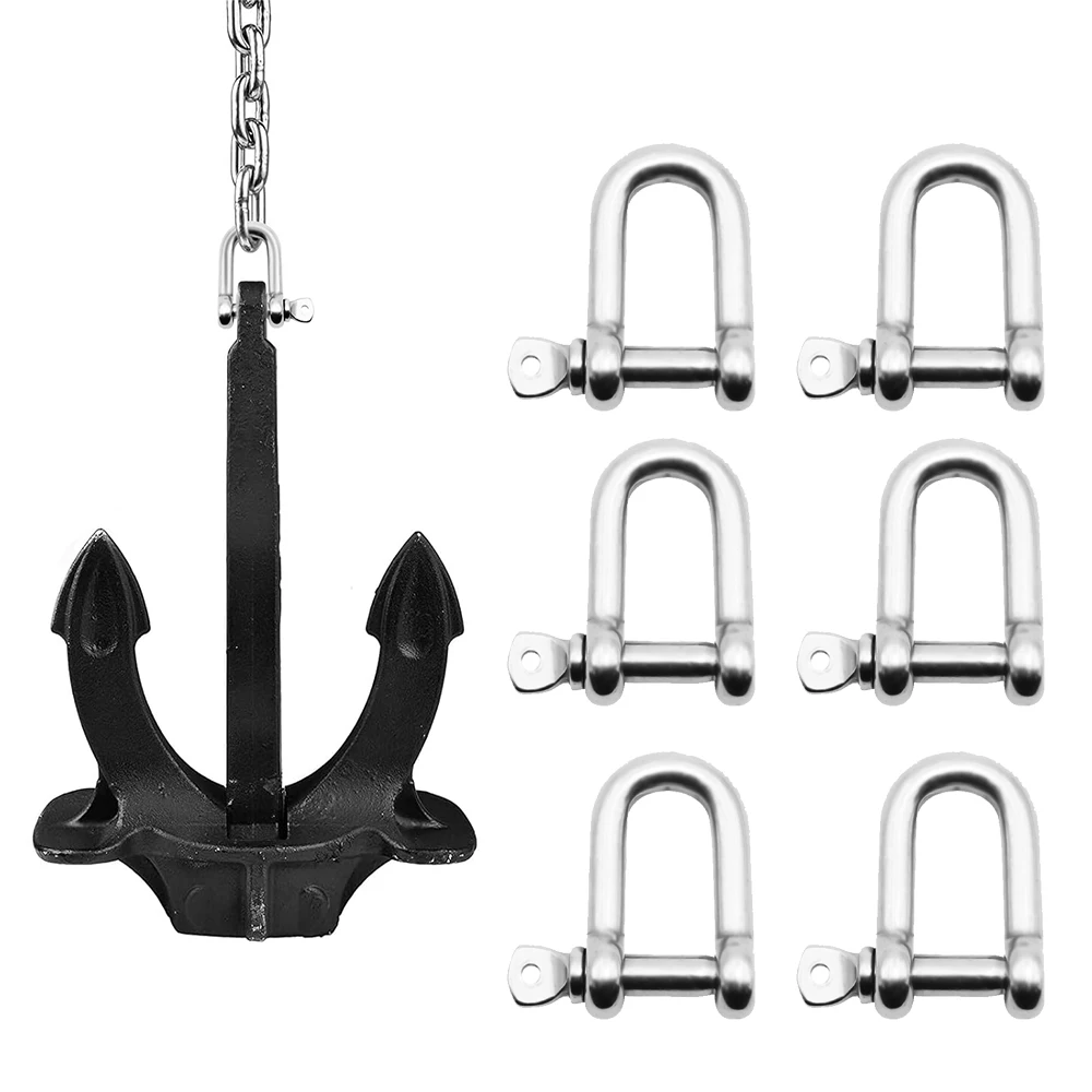 304 stainless steel D-type shackle, durable marine hardware, M6 model ...