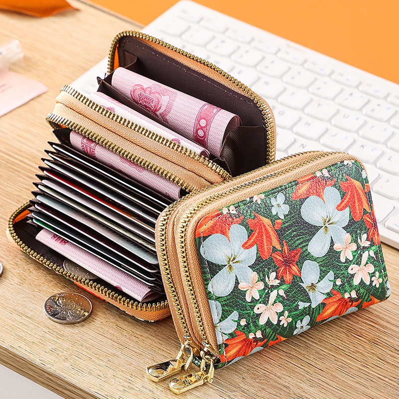 Fashion-Women-Card-Holder-Double-Zipper-Female-Credit-Card-Wallet-Case ...