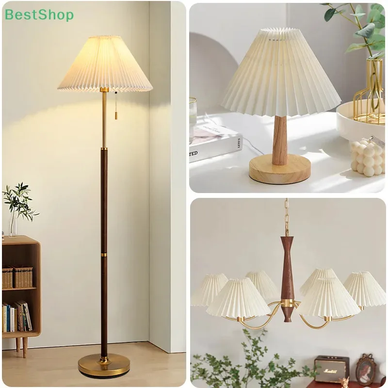 Pleated Fabric Lampshade, Removable Lamp Cover for Decorative Table ...