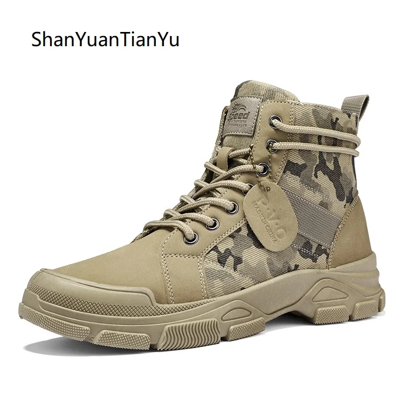 Men-Tactical-Military-Army-Boots-Breathable-Canvas-Mesh-High-Top-Casual ...
