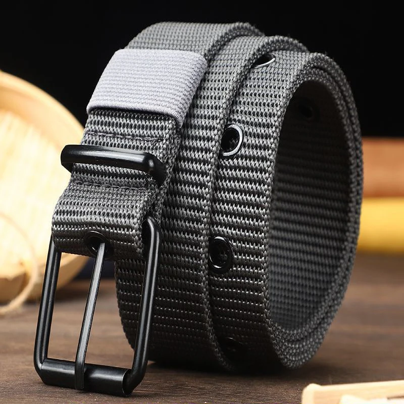 Porous-canvas-belt-men-s-pin-buckle-belt-students-youth-Korean-version ...