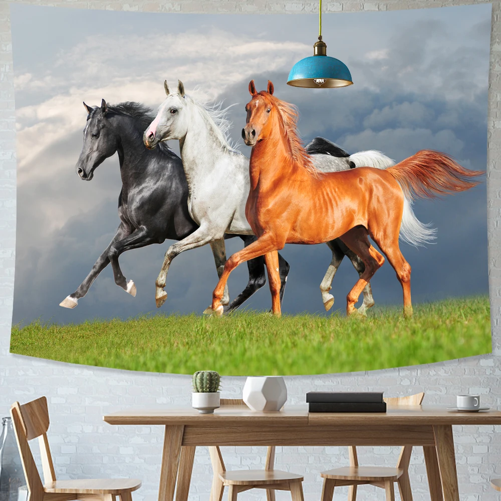 Elk-Crane-Pentium-Horse-Print-Wall-Hippie-Tapestry-Polyester-Fabric ...