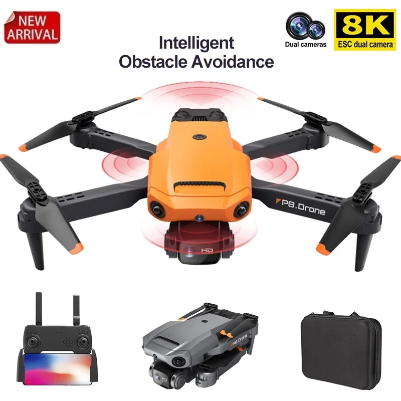 New P8 Wifi FPV 8K Mini Drone 4K Dual Camera Four Sides Infrared ...