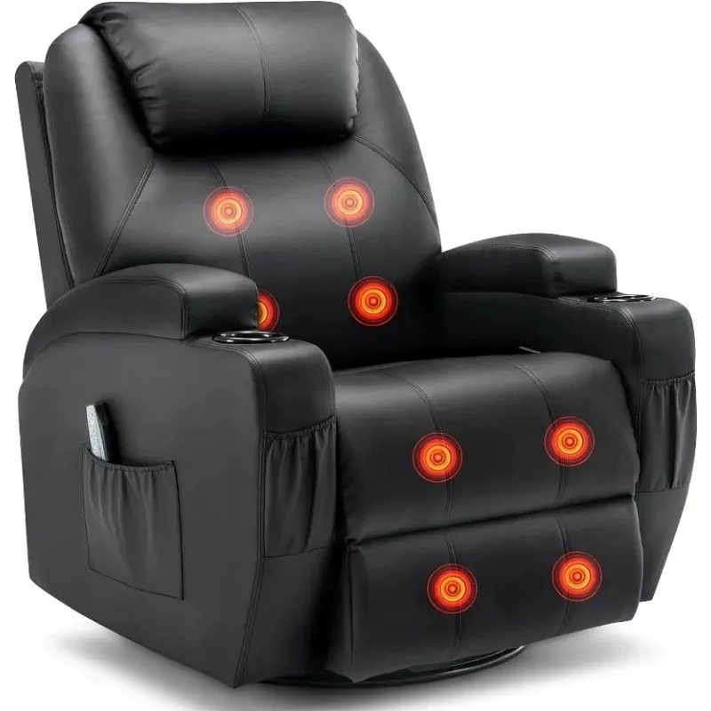 360-Manual-Recliner-Chair-Rocking-Chair-with-Massage-and-Hea-Remote ...