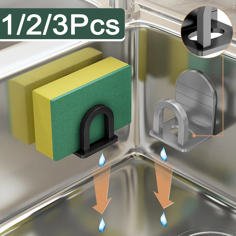 Kitchen Sponges Holder Adhesive Space Aluminium Sink Sponge Rack ...