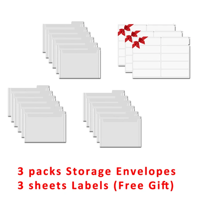 3/5/10 Packs Wholesale Plastic Storage Envelopes/Double Sided Strong ...