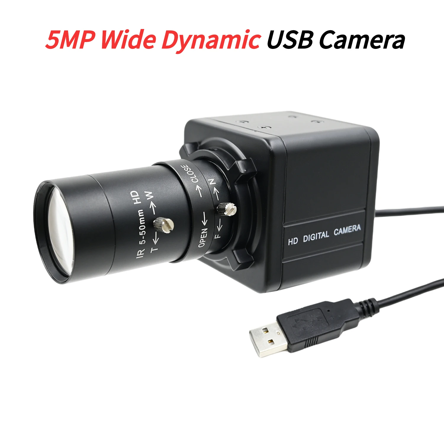 5MP Usb Camera Hd Wdr Breed Dynamisch Mini Box Webcam Met 5 50Mm 2.8 12Mm Varifocale cs Lens ...