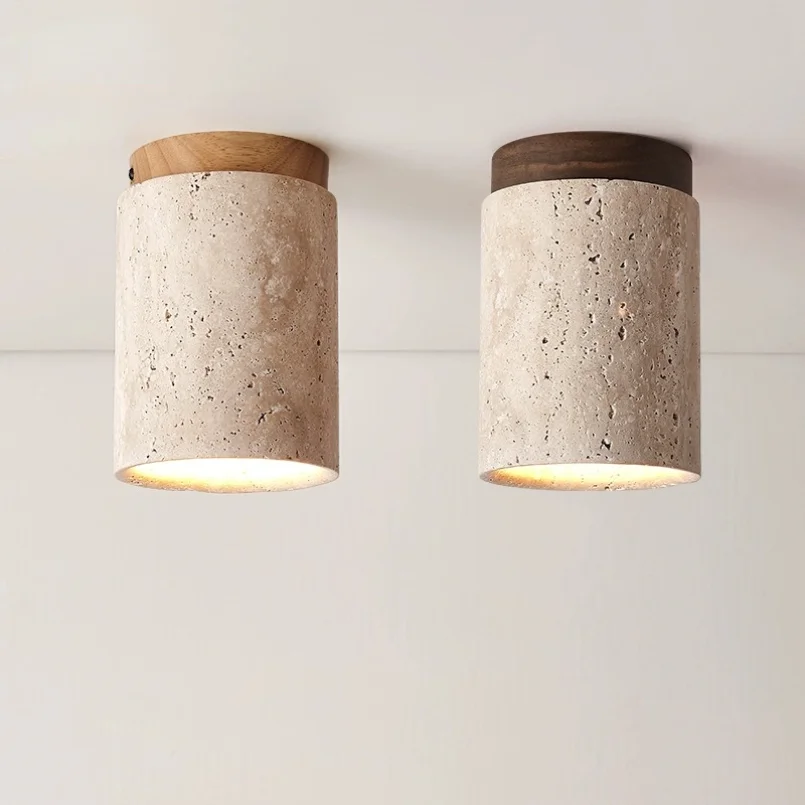 Wabi-Sabi-Wood-Travertine-Ceiling-Mounted-Light-for-Hallway-Bedroom ...