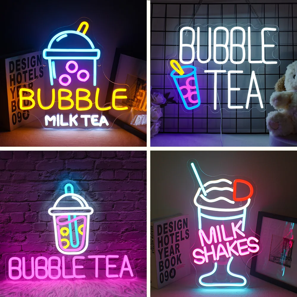 Bubble-Milk-Tea-Neon-Signs-Boba-Tea-Led-Sign-Wall-Decor-Acrylic-Milk ...