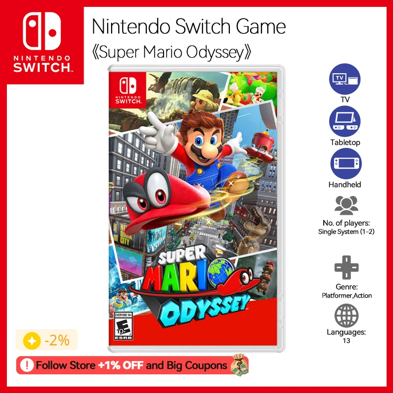 Nintendo Switch Game Super Mario Odyssey TV Tabletop Handheld play ...