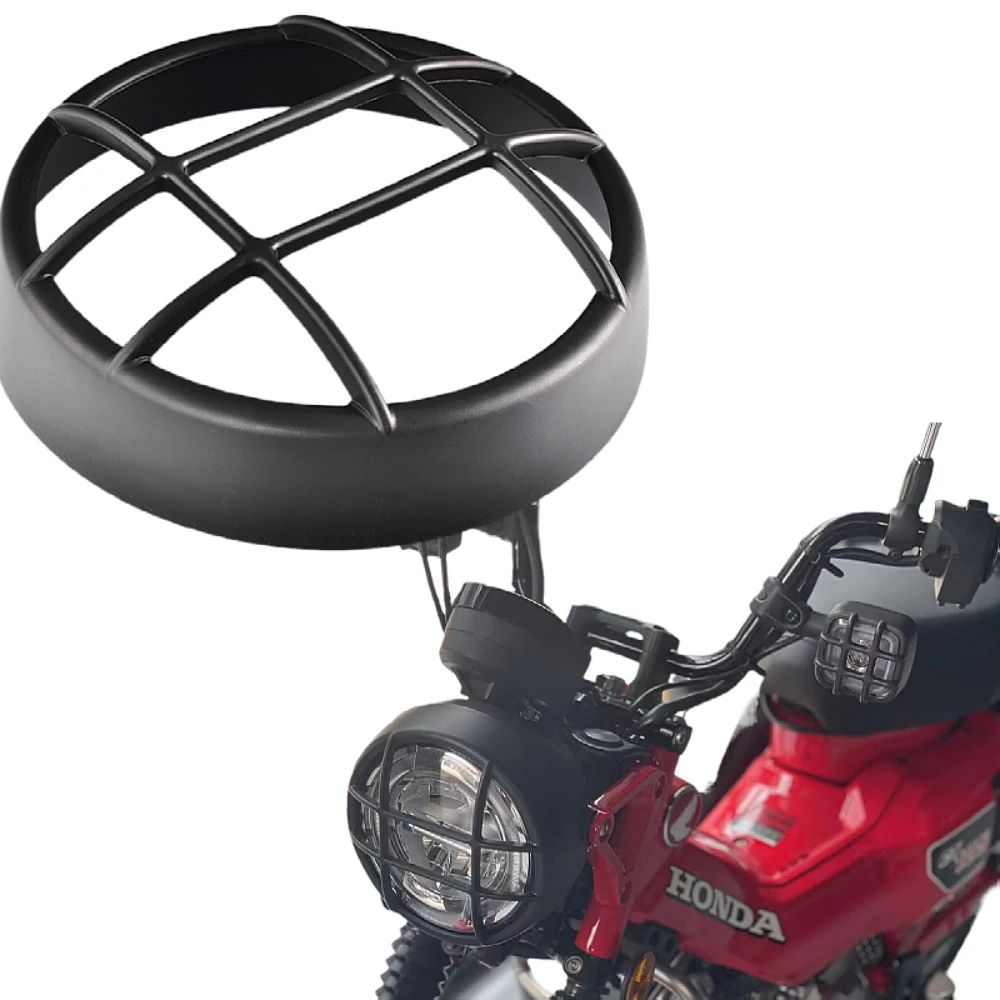 Motorcycle-Black-Headlamp-Bracket-Headlight-Fog-Lamp-Guard-Grille-Cover ...