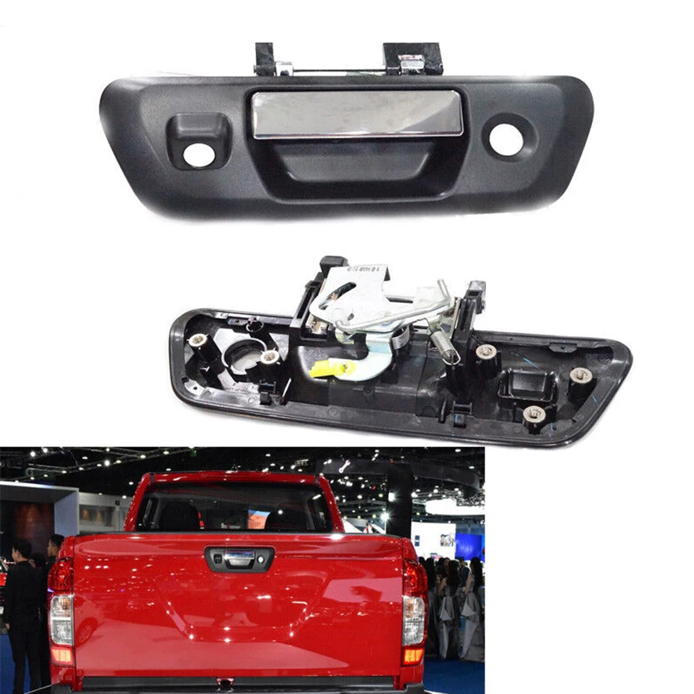 1pcs Black Abs Tailgate Handle With Camera-Key Hole For Nissan For ...