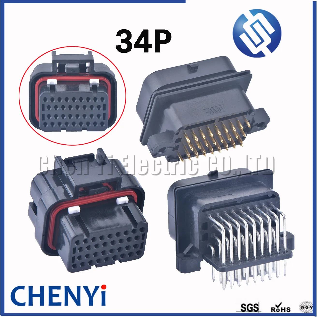 TE AMP SUPERSEAL 34 Pin 3-1437290-9 1.0mm Series ECU Auto Connector ...