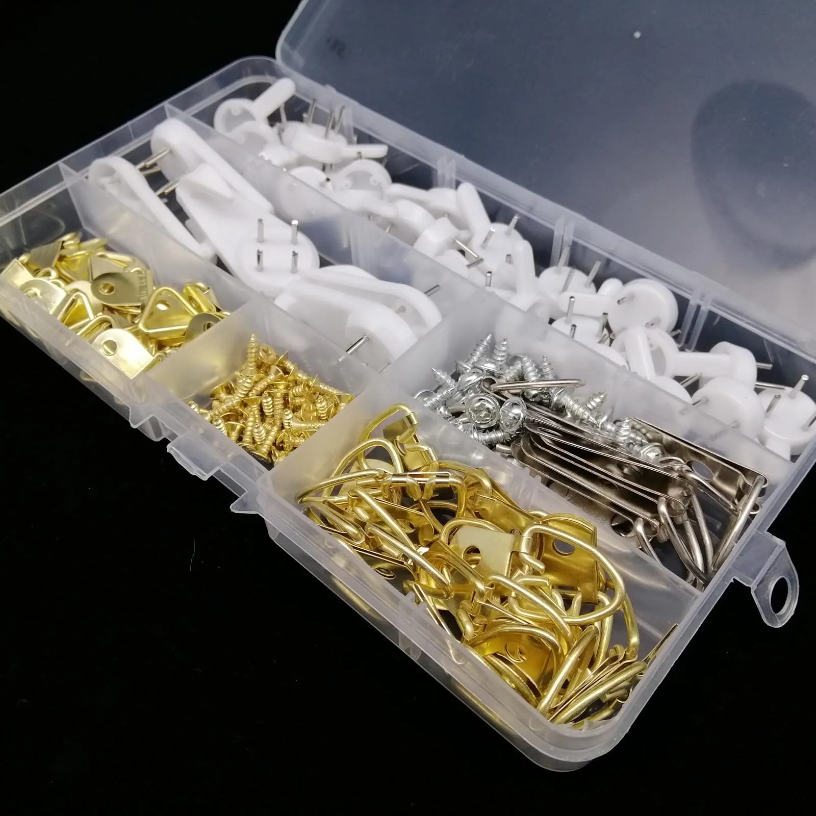 160pcs-Box-Picture-Frame-Hanger-Wall-Hook-Assortment-Kit-Set-With ...