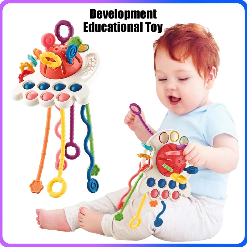 Montessori-Sensory-Toys-Silicone-Pull-String-Toys-Baby-Activity-Motor ...
