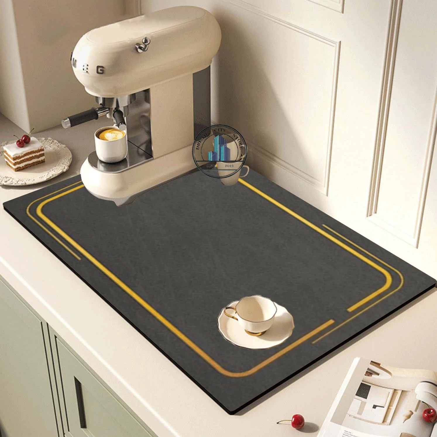 Diatom Mud Kitchen Countertop Drainage Pad Wash Free Drying Pad Coffer ...