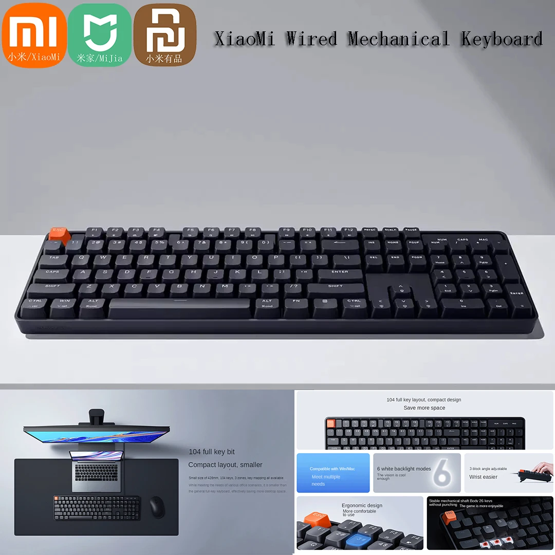 Mijia-Xiaomi-Wired-Mechanical-Keyboard-104-Key-Green-Axis-Red-Axis ...