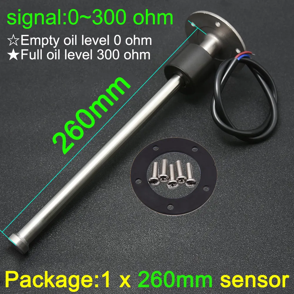 260mm 0-300ohm 220mm 230 Water Fuel Level Sensor Custom Size 240-33 Ohm ...