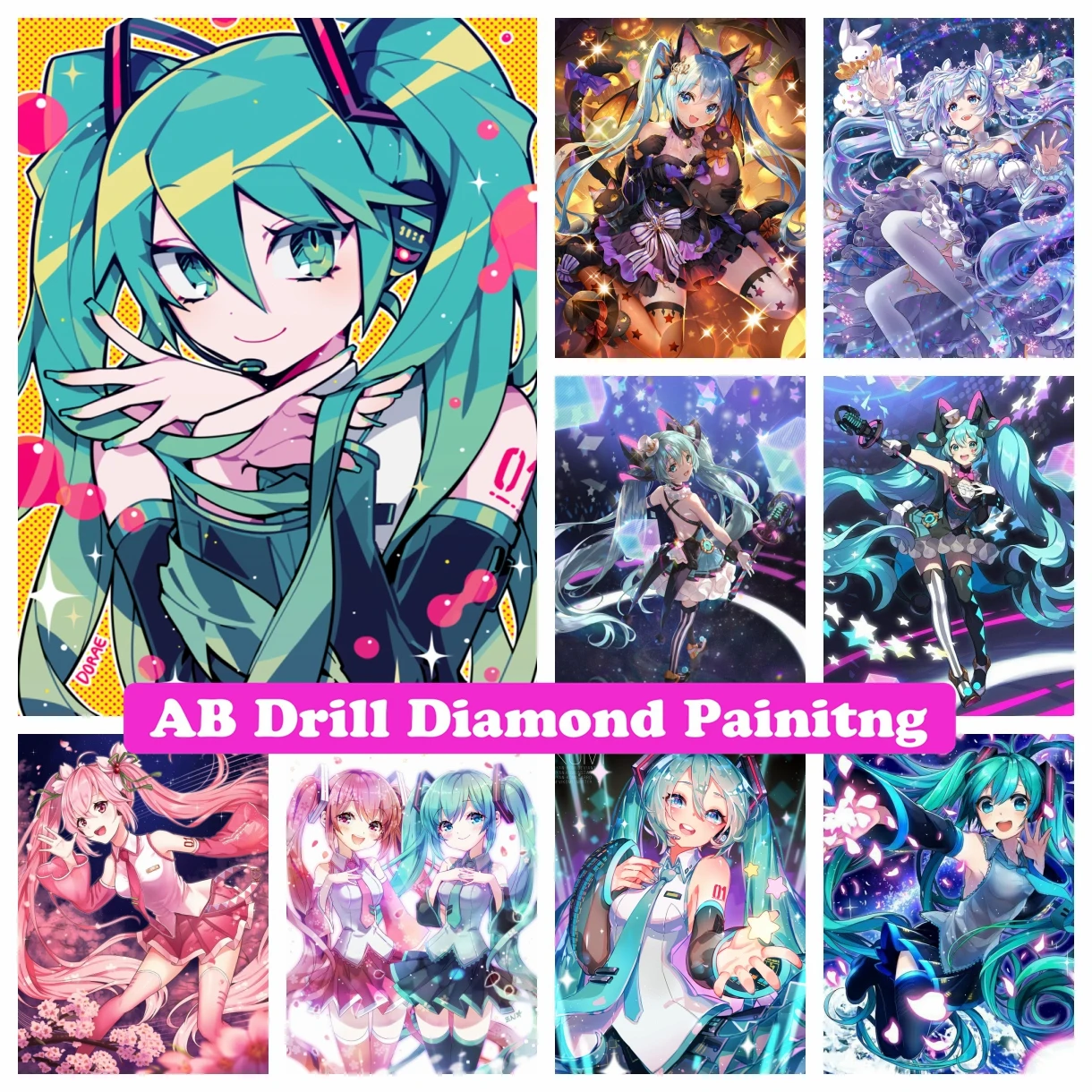 Japanese-Anime-Singer-Miku-5D-DIY-AB-Diamond-Painting-Mosaic-Embroidery ...