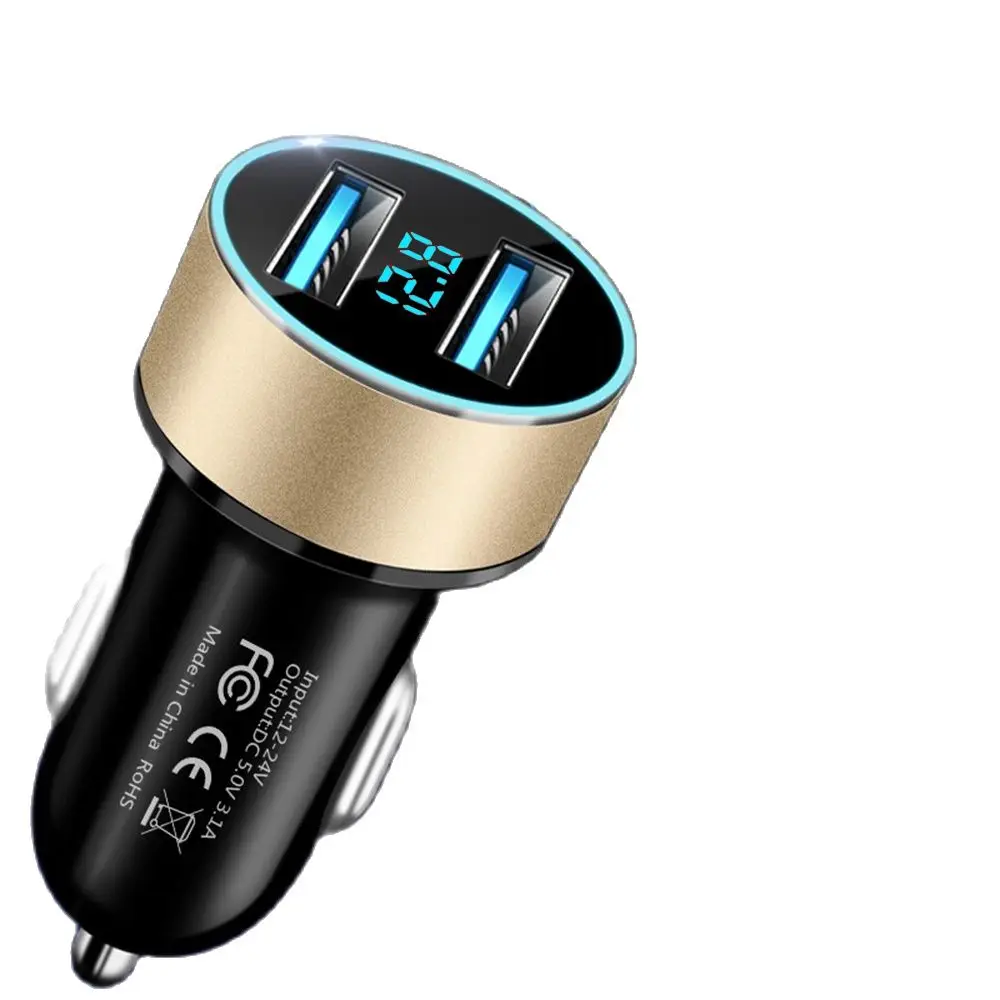 Encendedor de coche Usb Dual, toma de corriente de 5V 3.1A, adaptador de cargador rápido con ...