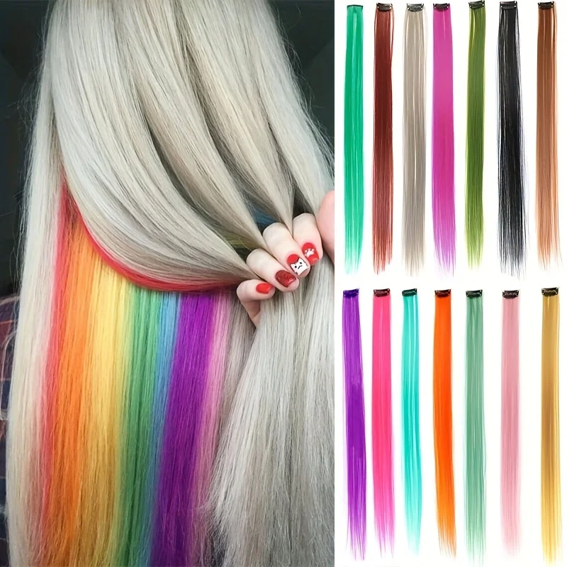 Clip-in-Hair-Extensions-22-Inch-Colored-Hair-Extensions-Party ...